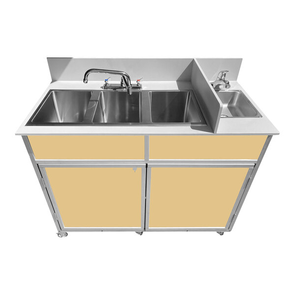 Monsam PSE-2004R-MAPLE Maple Four Deep Basin Portable Commercial Sink