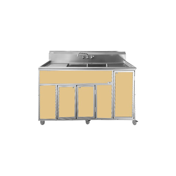 Monsam PSE-2002LA-MAPLE Maple Double Deep Basin Portable Commercial ...