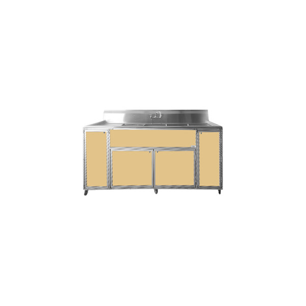 Monsam PSE-2003LA-MAPLE Maple Three Deep Basin Portable Commercial Sink ...