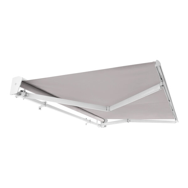 Awntech Destin 12' Gray Heavy-Duty Manual Retractable Patio Awning with ...