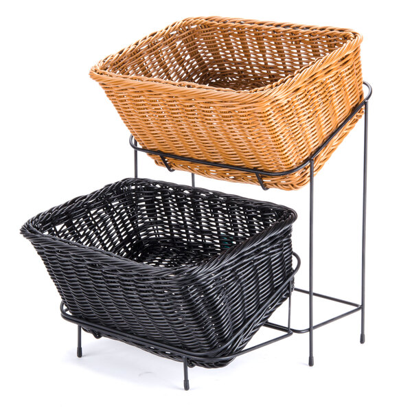 GET WB-1510-H Designer Polyweave Plastic Cascading Basket - Honey 9 1/4 ...
