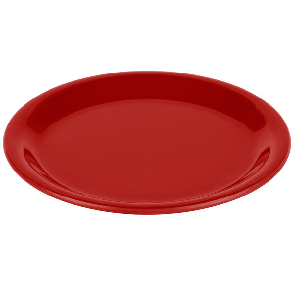 Carlisle Sierrus 6 1/2" Red Narrow Rim Melamine Pie Plate - 48/Case