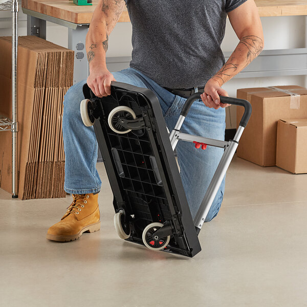 Lavex 16" x 26 3/4" Plastic Folding Platform Truck - 265 lb. Capacity