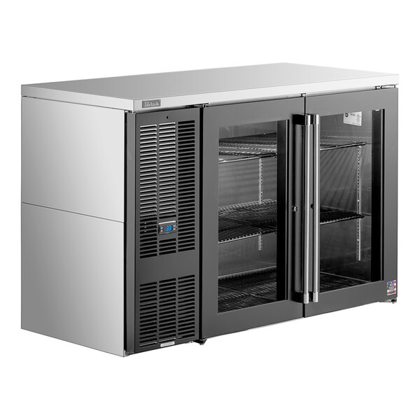 Perlick BBSN52-BG-L-STK 52" Stainless Steel Glass Door Back Bar ...