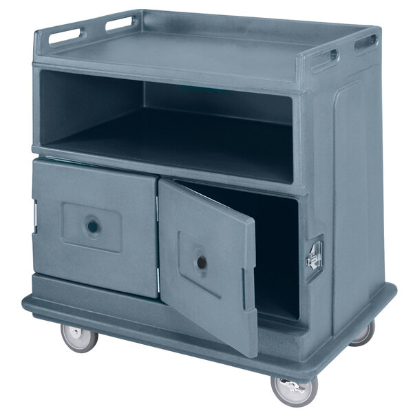 Cambro MDC24F401 Slate Blue Beverage Service Cart with 2 Doors - 44 1/2 ...