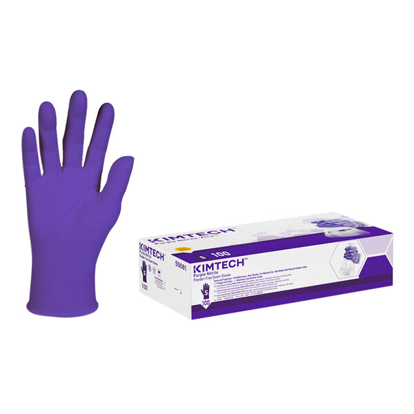Kimtech Purple Powder-Free Nitrile 6 Mil Textured Disposable Gloves ...
