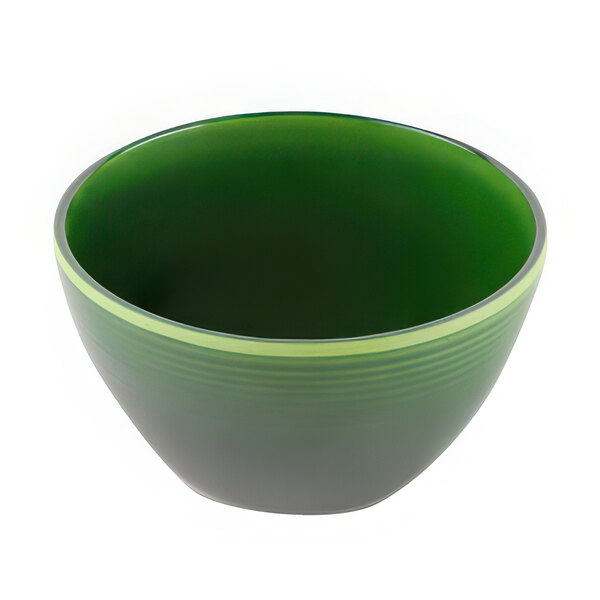 Elite Global Solutions Maya 15 oz. Green Reactive Glaze Round Melamine ...