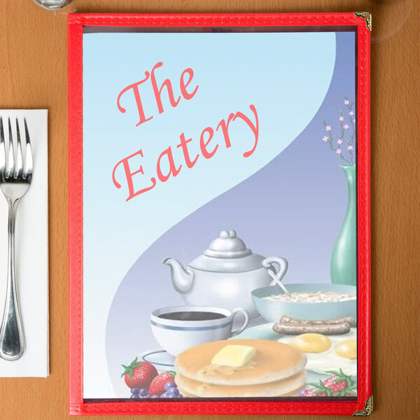 Choice 8 1/2" x 11" Menu Paper - Breakfast Themed Table Setting Design ...
