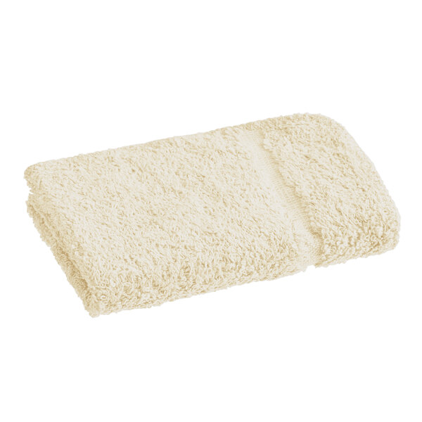 1888 Mills Fibertone 12" x 12" Beige Cotton / Polyester Washcloth 1 lb ...
