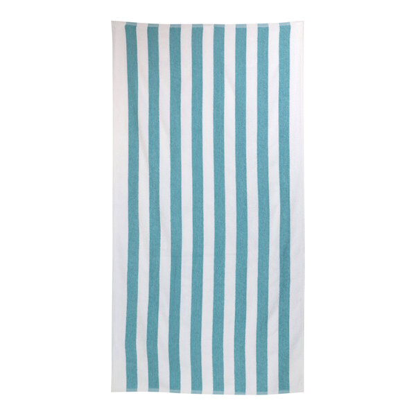 1888 Mills Fibertone Cabana 30" x 60" Teal Stripe Cotton / Polyester ...