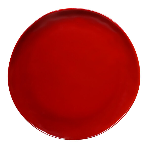 Elite Global Solutions Maya 11 1/4" Red Reactive Glaze Round Melamine ...