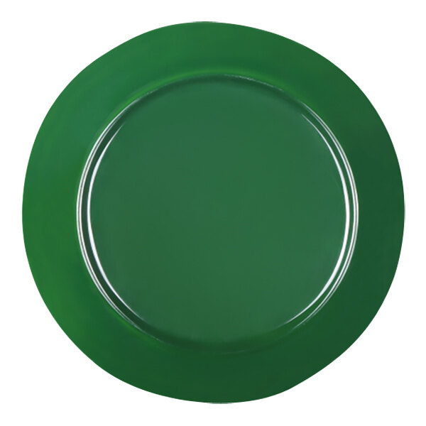 Elite Global Solutions Maya 11 1/4" Green Reactive Glaze Round Melamine ...