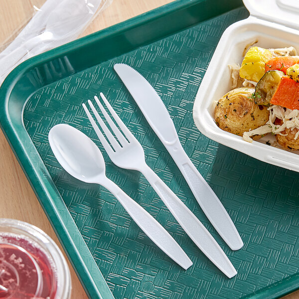 Choice White Extra Heavy Weight Wrapped Polystyrene Plastic Cutlery ...