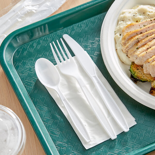 Choice White Extra Heavy Weight Wrapped Polystyrene Plastic Cutlery ...