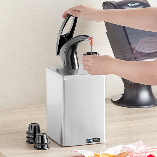 San Jamar P4800BK FrontLine Countertop Condiment Dispenser Box with ...