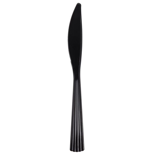 WNA Comet Classicware EcoSense 7 1/8" Heavy Weight Black Plastic Knife - 50/Pack