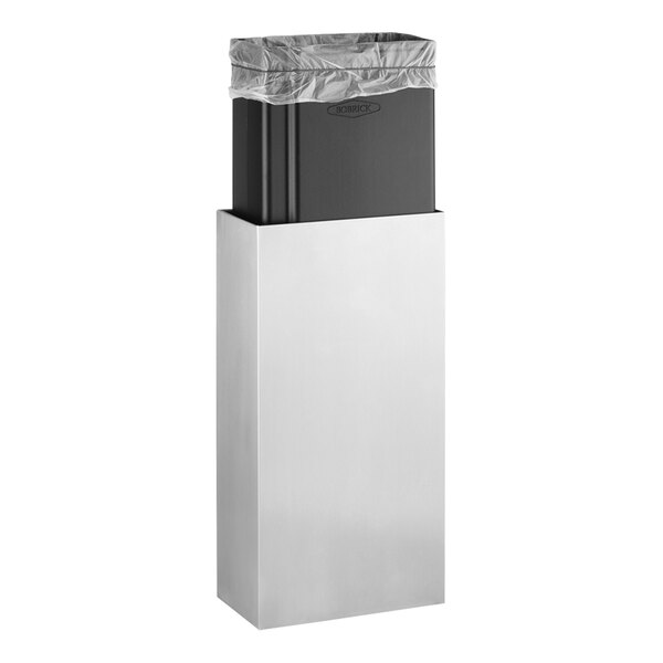 Bobrick Fino B-9279 6 Gallon Surface-Mounted Stainless Steel Waste ...