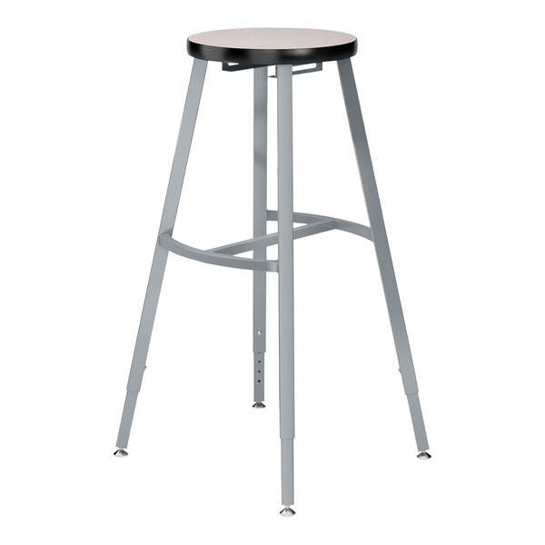 National Public Seating Titan 30" - 38" Height Adjustable Gray Steel ...