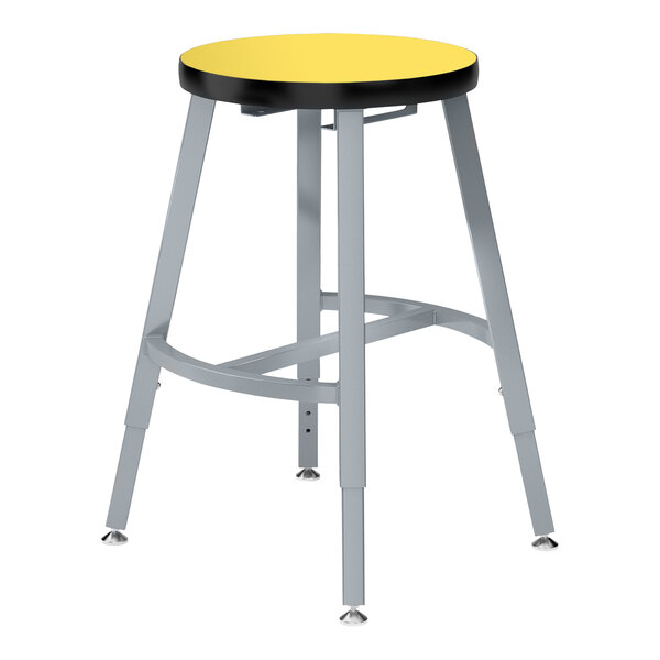 National Public Seating Titan 18" - 26" Height Adjustable Gray Steel ...