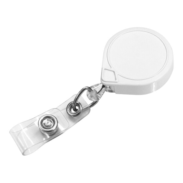 KEY-BAK Mini-BAK White ID Badge Holder with Belt Clip, ID Strap, and 36 ...