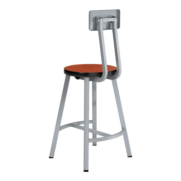 National Public Seating Titan 24" Gray Steel / Particleboard Lab Stool ...