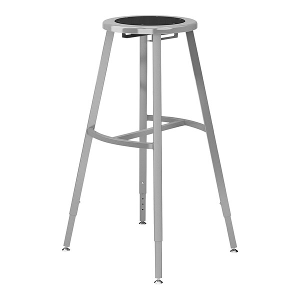 National Public Seating Titan 30" - 38" Height Adjustable Gray Steel ...