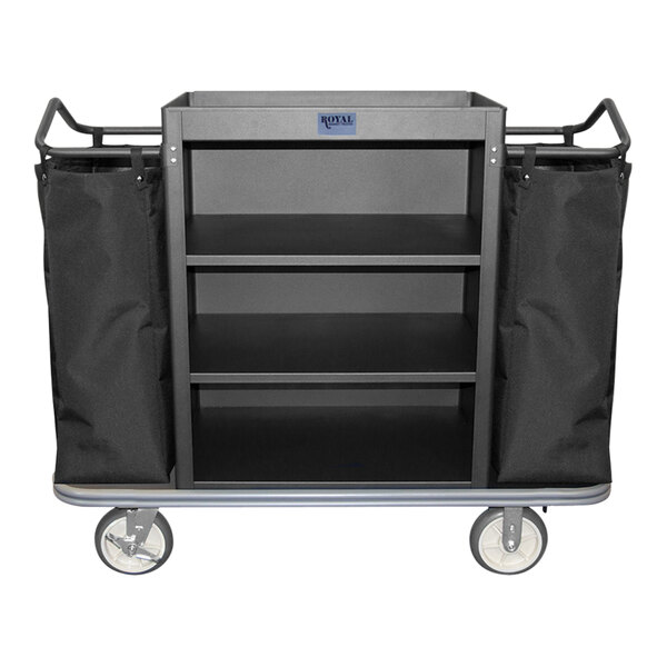 Royal Basket Trucks Black Housekeeping Cart R55-KKX-M3C-2NN
