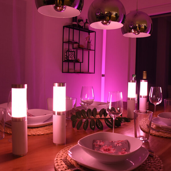 Ape Labs Cream LED Table Lights with Charger and Remote - 4/Set