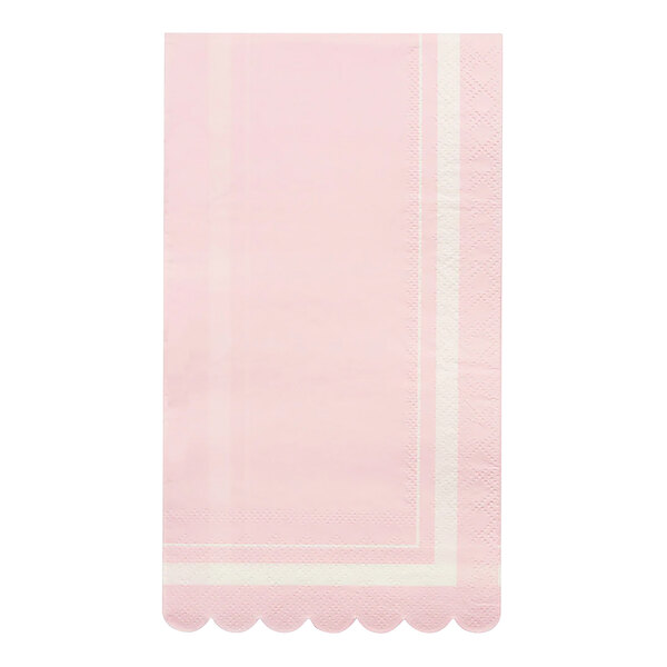 Sophistiplate Blush Scalloped Edge Paper Guest Towel - 240/Case