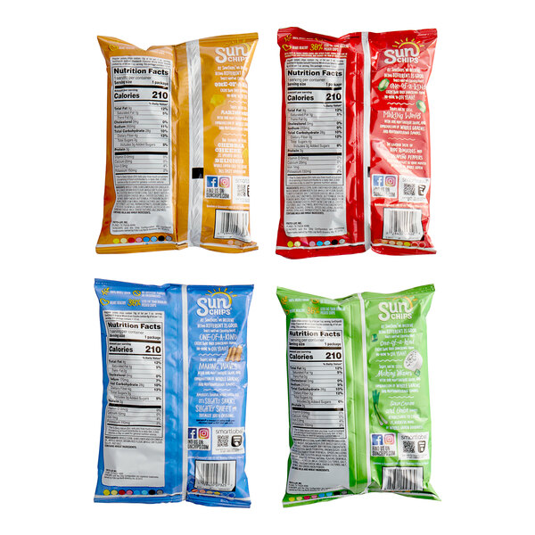 Sun Chips Whole Grain Chip Variety Pack - 60/Case