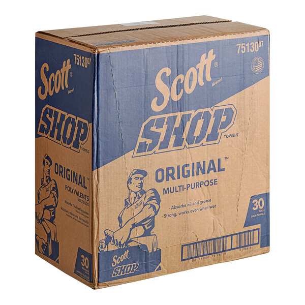 Scott® Shop Towel 11" x 9 7/16" Blue Wiper 75130 - 1650/Case