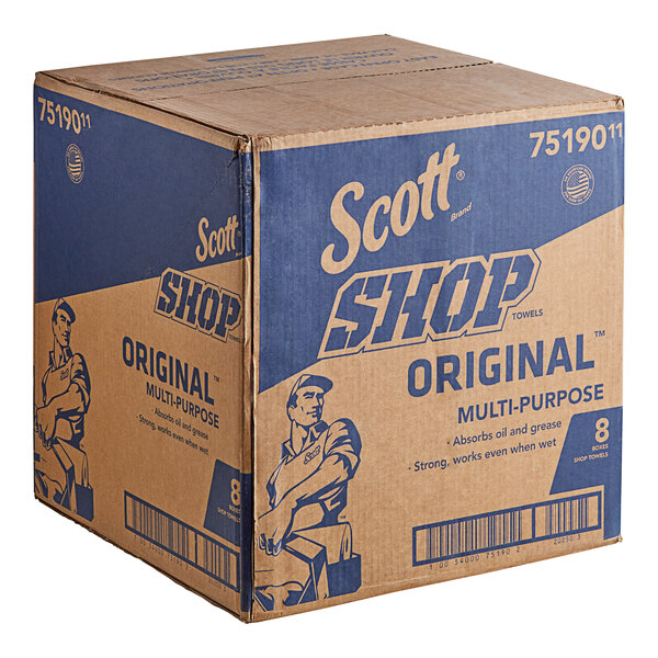 Scott® Shop Towel 9" x 12" Blue Wiper 75190 - 1600/Case