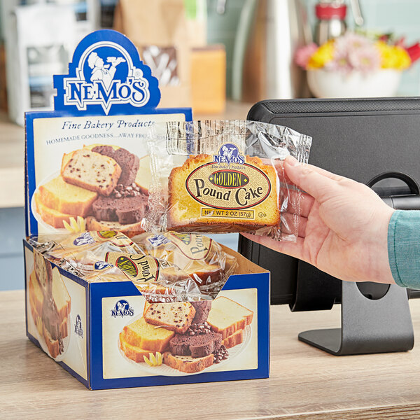 Ne-Mo's Bakery Individually Wrapped Golden Pound Cake Slice 2 oz. - 36/Case