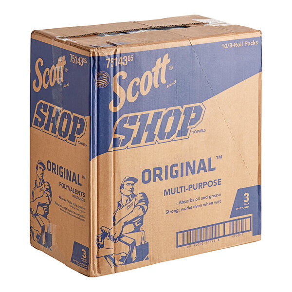 Scott® Shop Towel Roll 11" x 9 7/16" Blue Wiper 75143 - 1650/Case