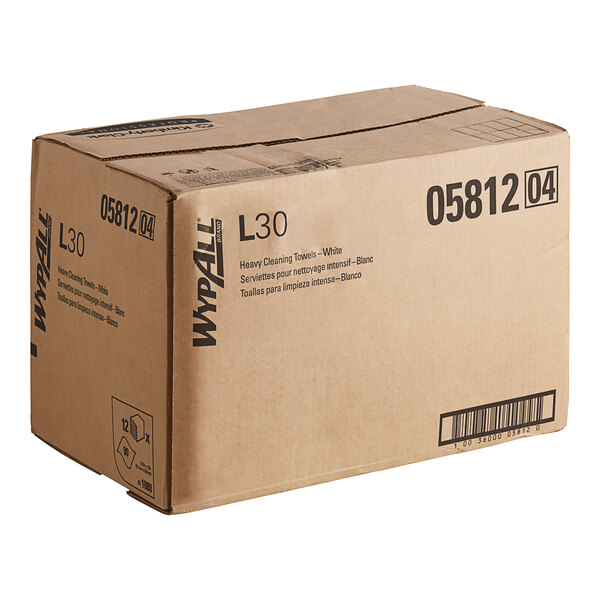 WypAll® L30 12" x 12 1/2" White Wiper 05812 - 1080/Case