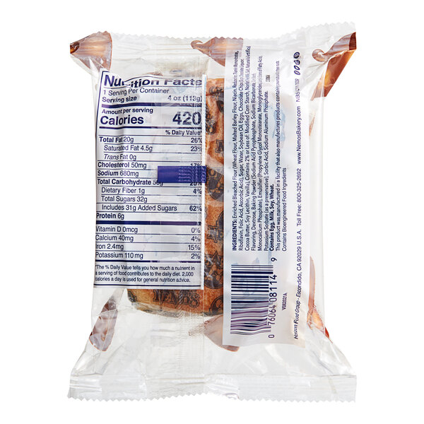 Ne-Mo's Bakery Individually Wrapped Chocolate Chip Cake Bread 4 oz ...