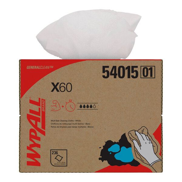 WypAll® X60 11 1/8" x 16 13/16" White Wiper 54015 - 236/Case