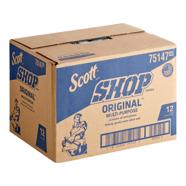 Scott® Shop Towel 11" x 9 7/16" Blue Wiper 75147 - 660/Case