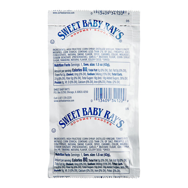 Sweet Baby Ray's Original BBQ Sauce Packet 1.5 oz. - 60/Case