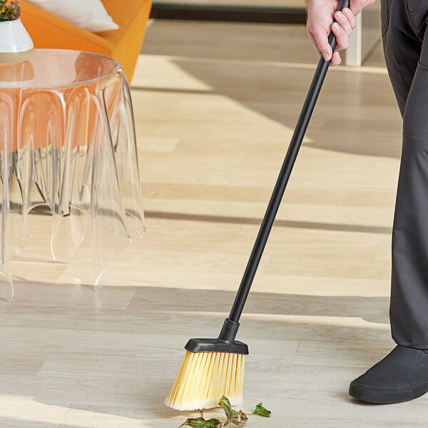 Carlisle Duo-Sweep 4686100 6 1/2" Yellow Flagged Angled Lobby Broom ...