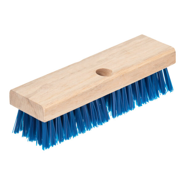 Carlisle Flo-Pac 3617514 10" Stiff Polypropylene Blue Deck Scrub Brush
