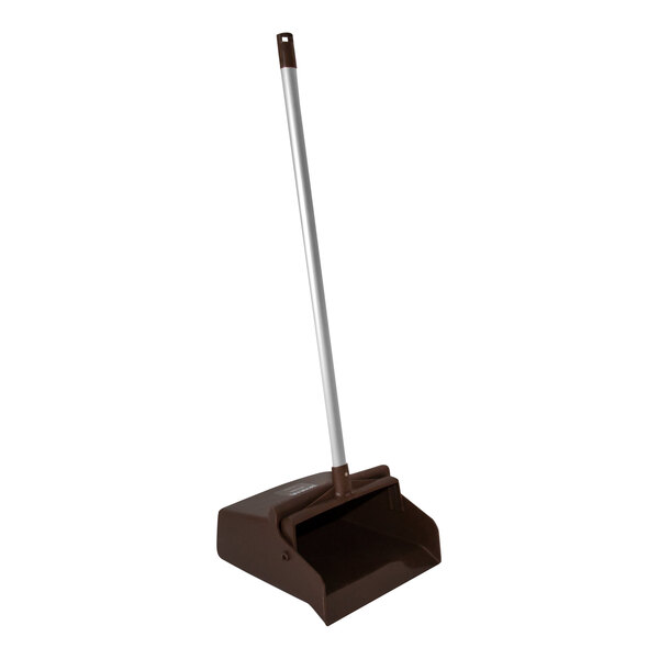 Carlisle Sparta 361410EC01 12" Brown Upright Dustpan with 30" Aluminum ...
