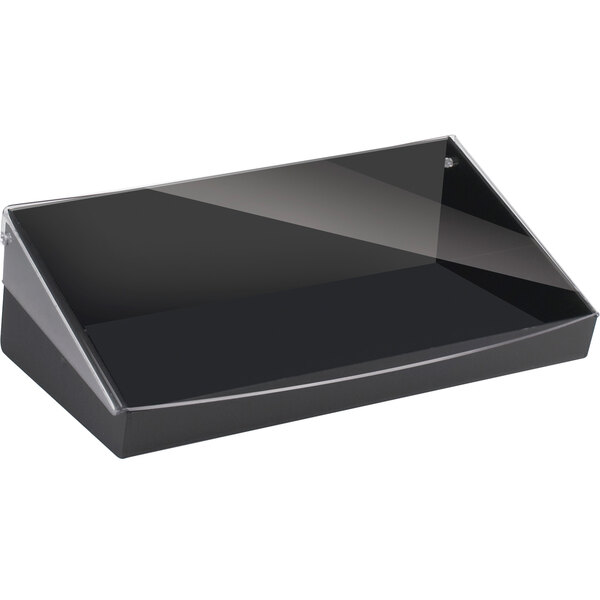 Cal-Mil 1332-12-13 Black Display Bin with Clear Lid - 20" x 12" x 7"