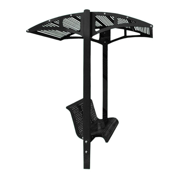 Paris Site Furnishings Shade Series 6' Jet Black Surface Mounted Park ...