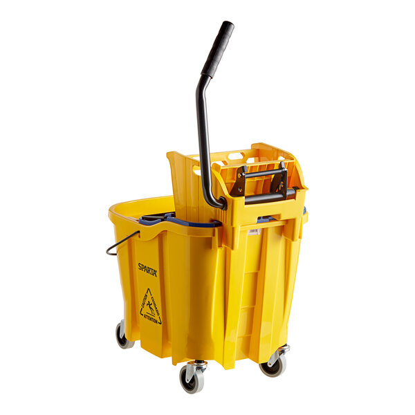 Carlisle OmniFit™ 9690404 35 Qt. Yellow Mop Bucket with Side Press ...