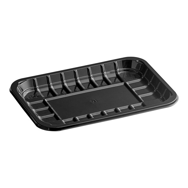 CKF 86567 (#2S) 6" x 8 3/8" x 11/16" Black PET Plastic Meat Tray - 500/Case