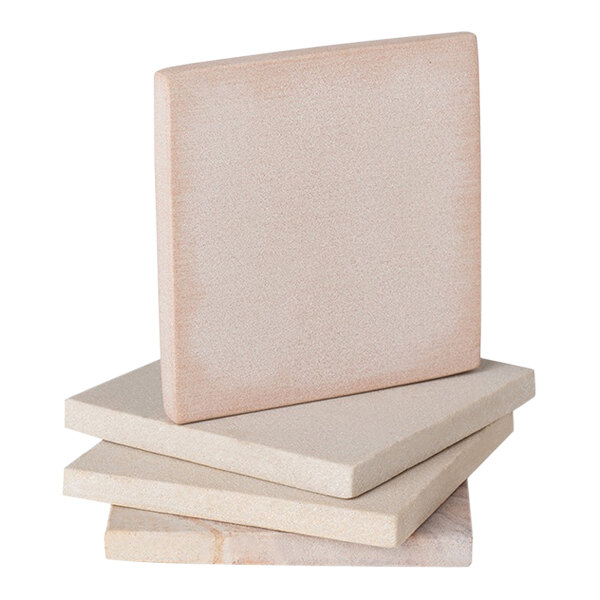 Franmara 4" Square Beige Natural Sandstone Coaster Set - 4/Set