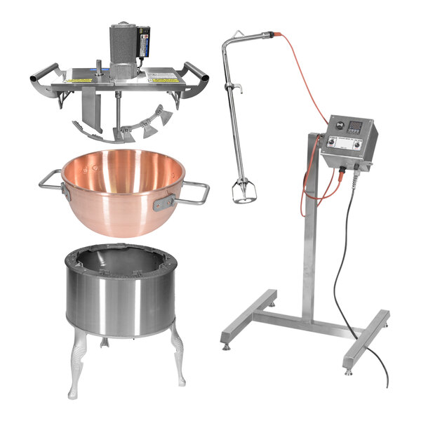Savage Bros Natural Gas Candy Stove Kit with Copper Kettle, Agitator, and Stand Mount ...
