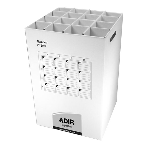 ADIRoffice 17 1/2" x 17 1/2" x 25" White 16-Compartment Stationary ...