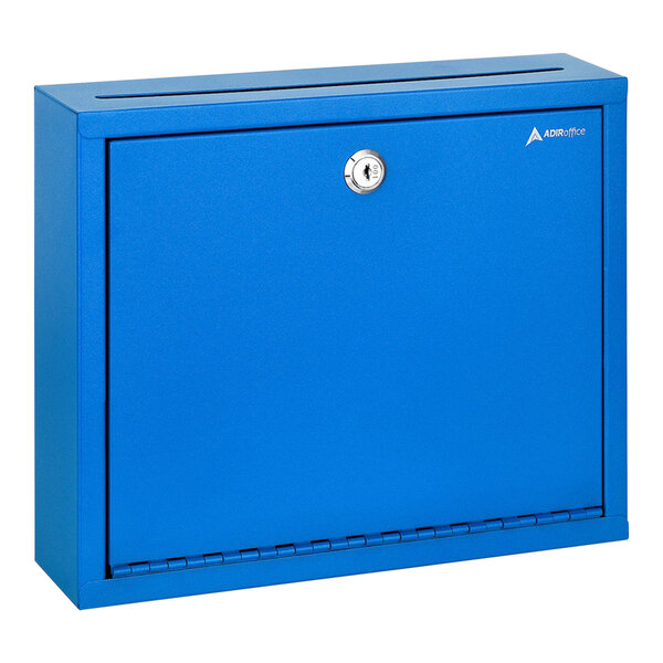 ADIRoffice 12" x 3" x 10" Blue Steel Wall Mounted Multi-Purpose Drop ...